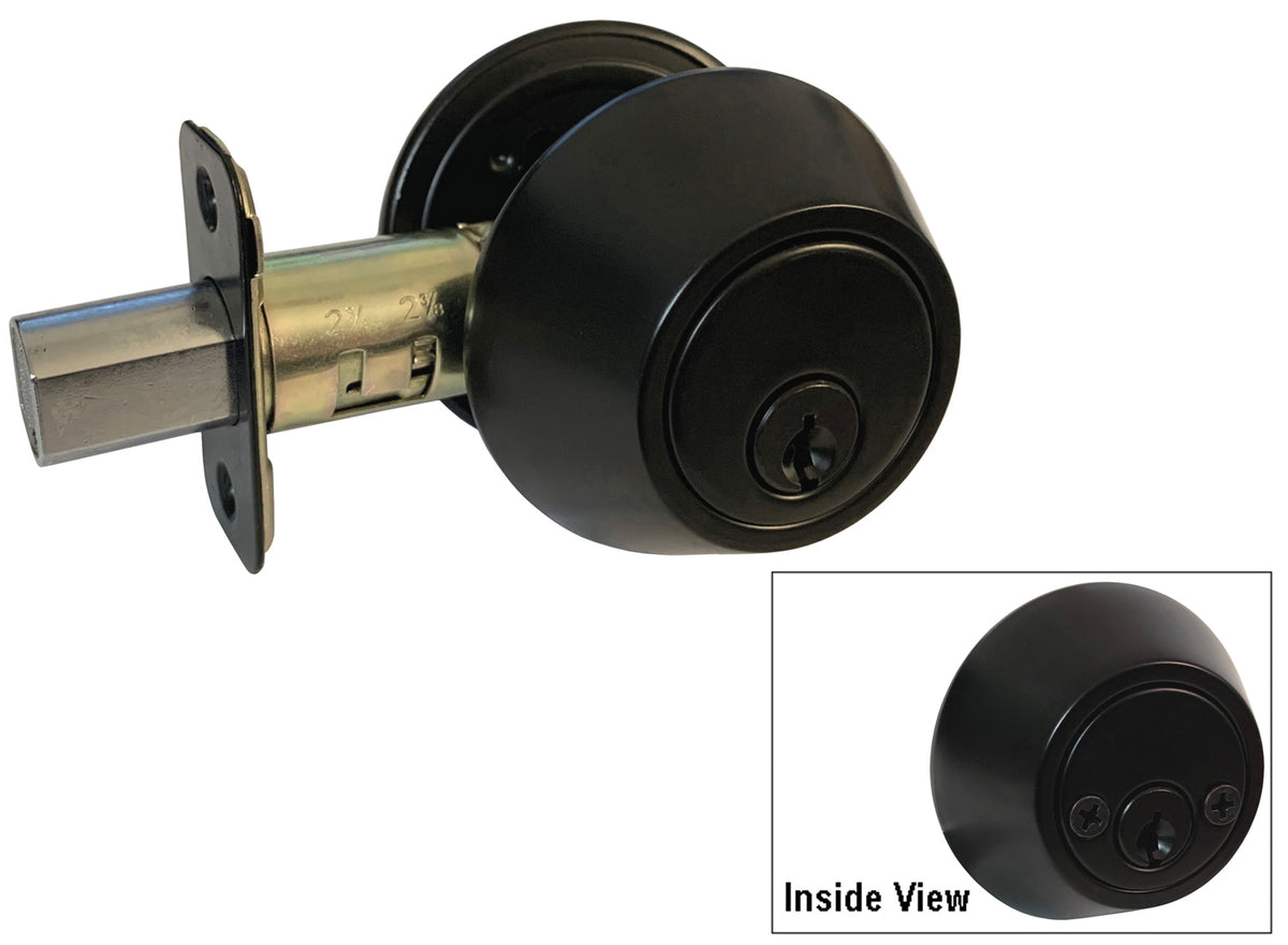 Matte Black Double Cylinder Deadbolt Keyed Inside and Outside