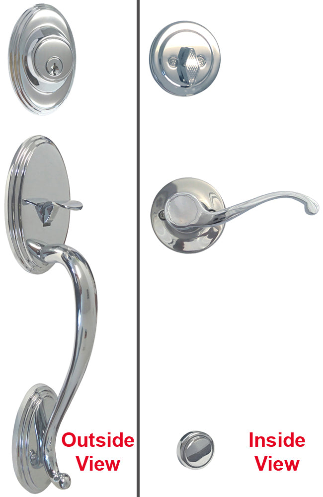 Polished Chrome Front Door Handleset with 835 Lever ***PLEASE SELECT L